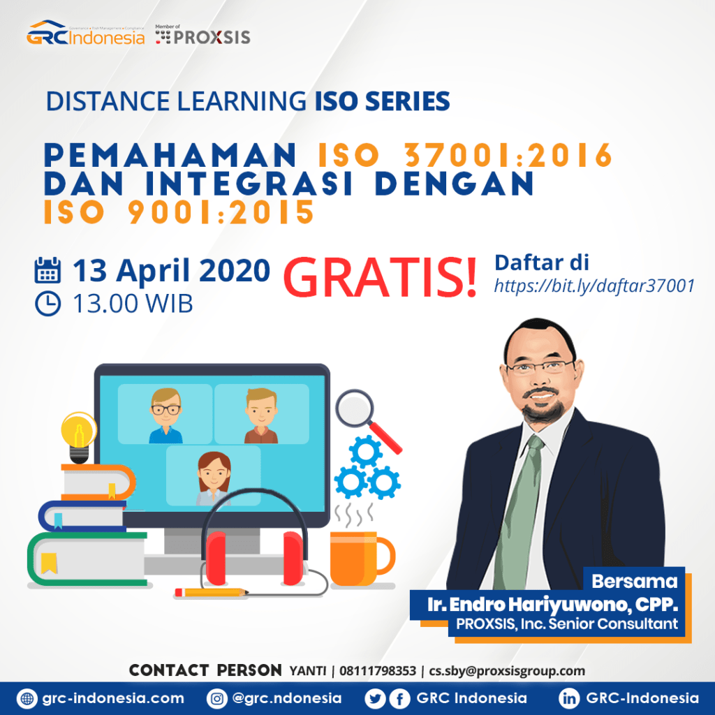 Gratis!!! Distance Learning "Pemahaman ISO 37001:2016 dan Integrasi ...