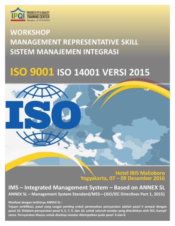 WORKSHOP MANAGEMENT REPRESENTATIVE SKILL SISTEM MANAJEMEN INTEGRASI ISO ...