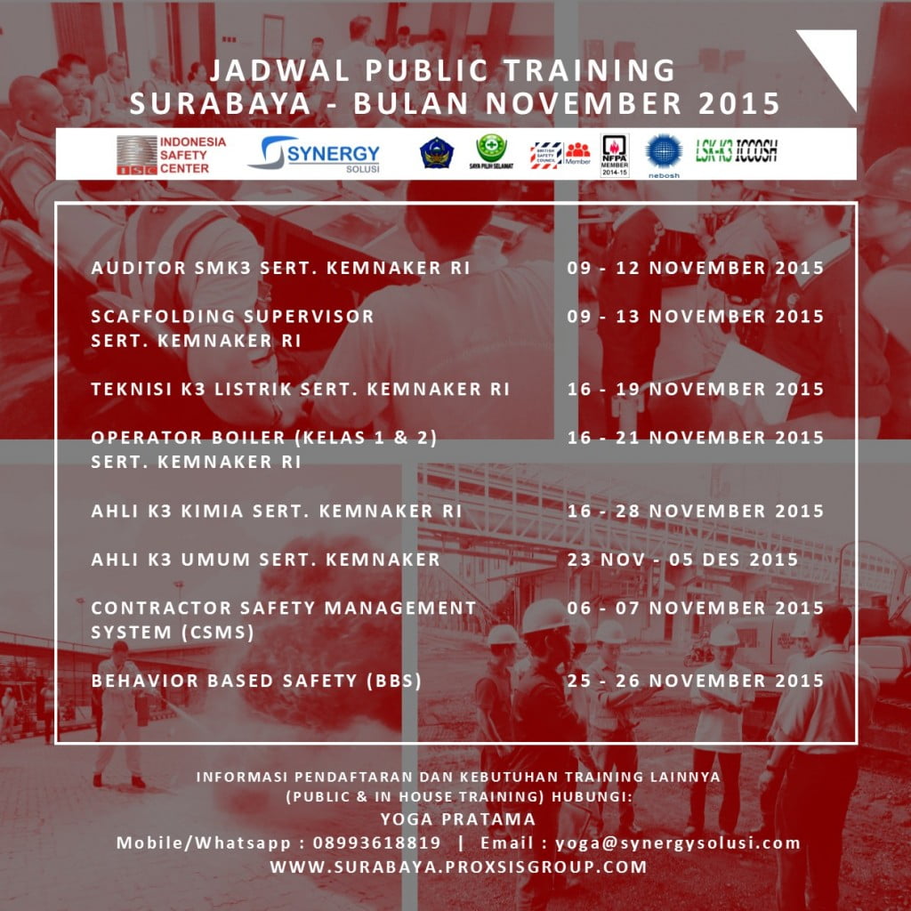 Jadwal Training Indonesia Safety Center – Sinergi Solusi Indonesia ...