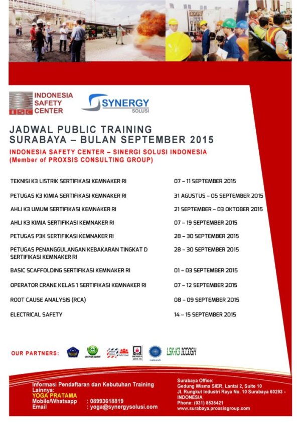 Jadwal Training Indonesia Safety Center - Sinergi Solusi Indonesia ...